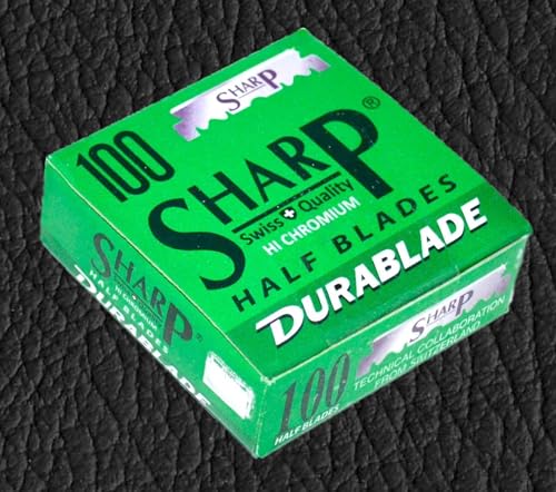 Sharp Hi-Chromium Stainless Straight Edge Barber Razor Blades for Professional Barber Razors, 100 Blades