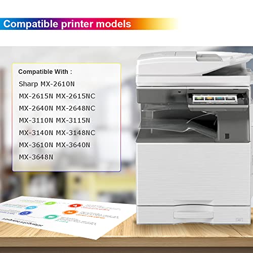 CHENPHON MX-36NT Toner Cartridge Replacement for Sharp MX-36NT MX36NT use for Sharp MX-2610N MX-2615N MX-3110N MX-3115N MX-3610N Printer丨MX-36NTBA MX-36NTCA MX-36NTMA MX-36NTYA Ink [4Pack-KCMY]