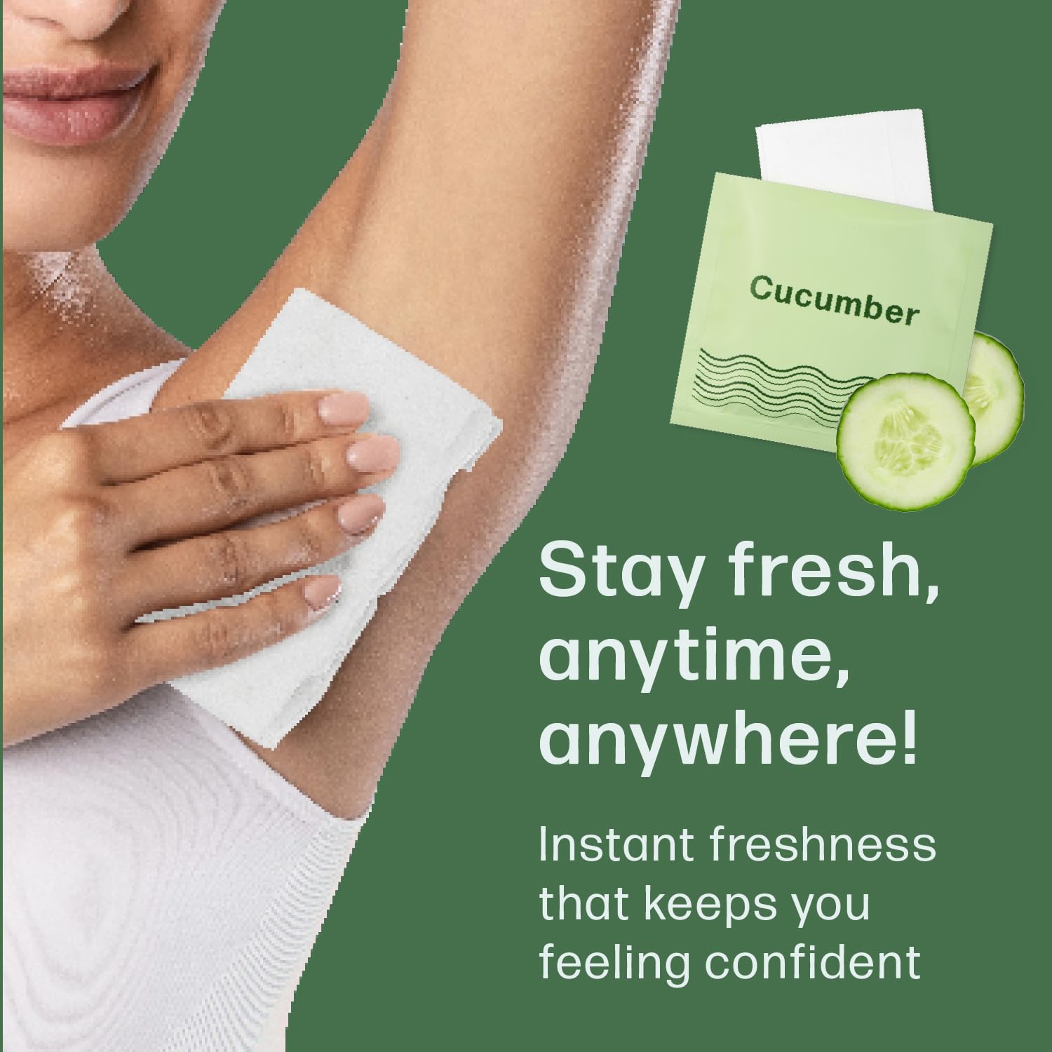 Dew Well - Refresh Deodorant Wipes - A Fresh Start When You’re On the Go - Aluminum, Paraben, and Sulfate Free - Variety Pack (Mint, Rose, and Cucumber) - 50 Individually Wrapped Wipes