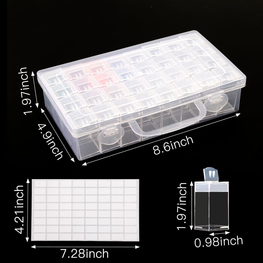 WELYEA 1 Pack 32 Grids Diamond Painting Storage Containers, Bead Organizer and Storage, Diamond Painting Accessories, Diamond Art Storage, Diamond Dots Storage