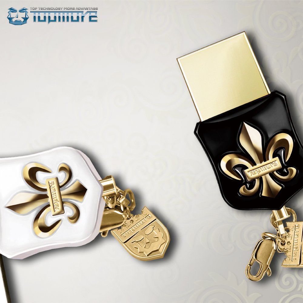 TOPMORE NR Series USB 3.0 The Capets Logo Design Flash Disk Portable High Read Speed Memory Stick (64GB, White & Gold)