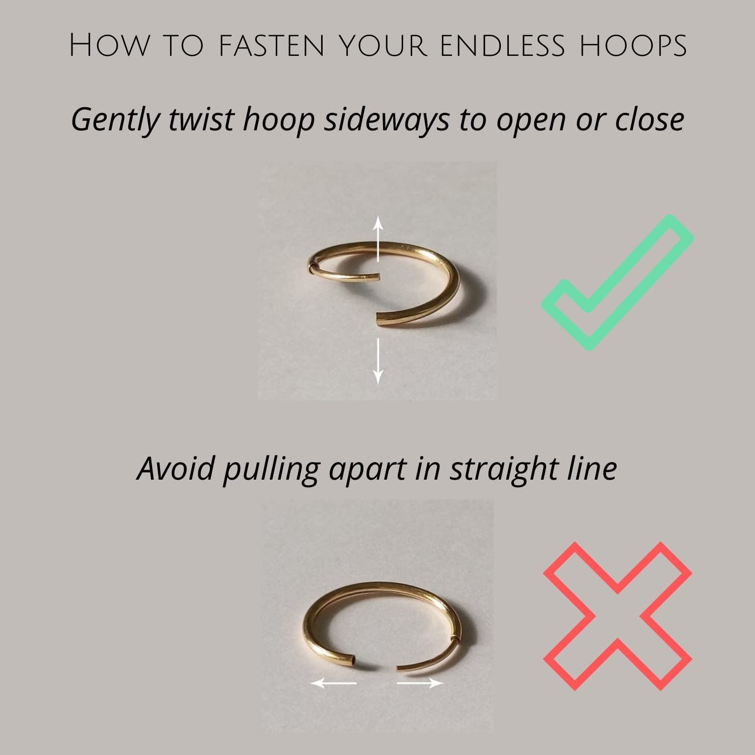MAX + STONE Solid 14k Gold Hoop Earrings for Women | 1.5mm Tube, Flex Continuous 14mm (0.55 Inch) Diameter Small