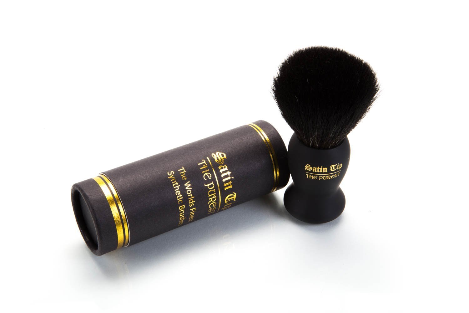 Satin Tip – The Purest, Shave Brush (Synthetic, Black, Soft Touch, Case)