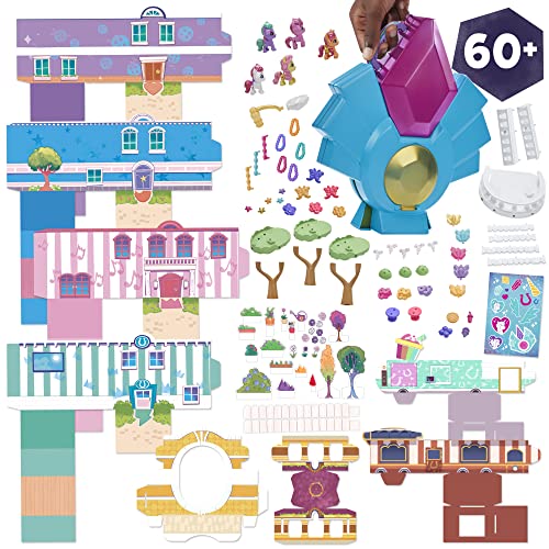 My Little Pony Mini World Magic Epic Crystal Brighthouse Toy, Buildable Playset with 5 Collectible Figures, for Kids Ages 5 and Up
