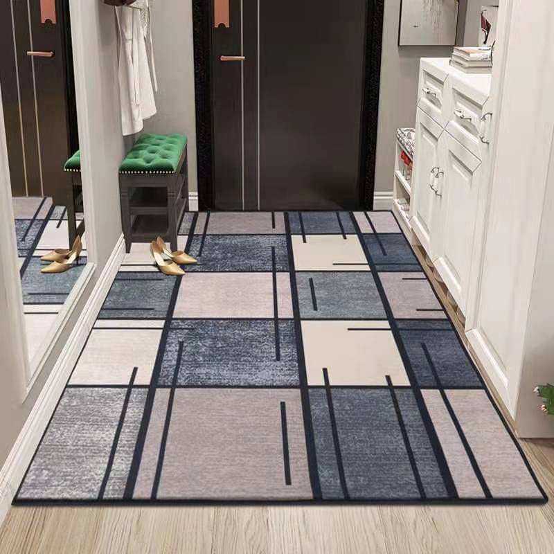 Grey Geometric Checkered Area Rug,Indoor Outdoor Rug,Low lint and Easy Care,Foldable Comfort Casual Living Room Bedroom Area 2x3ft