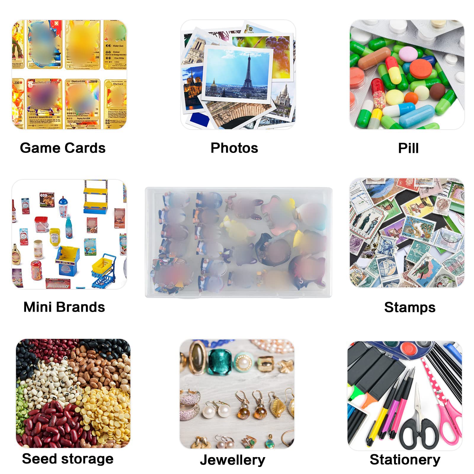 Toy Storage Case Compatible with Mini Brands Collector Toys, Plastic Display Container with 18 Small Boxes for 5 Surprise Series 1 2 3 4, for Miniverse, Shopkins, Real Littles, Miniatures (Box Only)