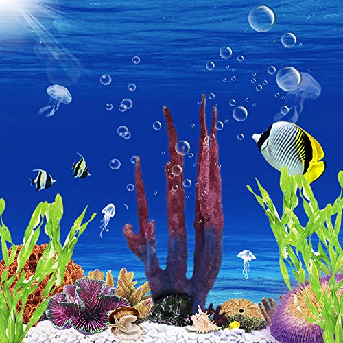 Danmu 1Pc of Polyresin Coral Ornaments, Aquarium Coral Decor for Fish Tank Aquarium Decoration 5.51" L x 3.15" W x 12.6" H
