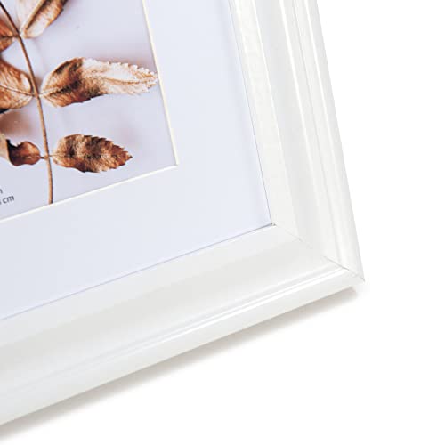 Hogaryo 11x14 Picture Frames White, Display Picture 8x10 with Mat, 2 Set Photo Frames for Wall Mounting Home Decor