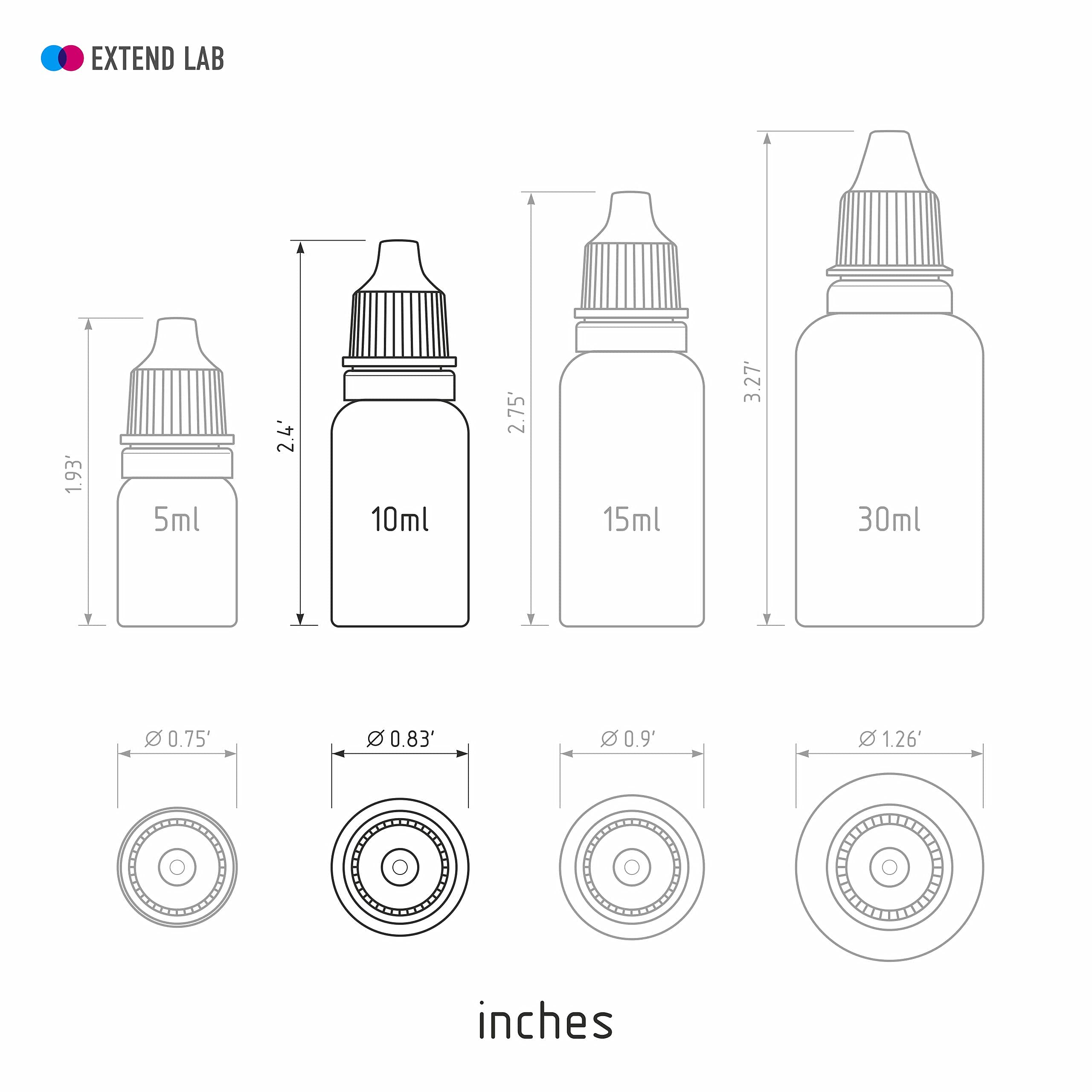 EXTEND LAB 10 PCS 10ml Plastic Dropper Bottle - Squeezable Eye Dropper Bottles - Refillable Mini Dropper Bottles with Srew Cap - Ideal for Essence, Oil
