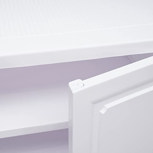 Gdrasuya10 Plastic Drawers Dresser with 2 Drawers and 1 Large Cabinet, 22.4" L x 15.7" D x 43.3" H Plastic Tower Closet Organizer with Wheels Suitable for Apartments Condos and Dorm Rooms
