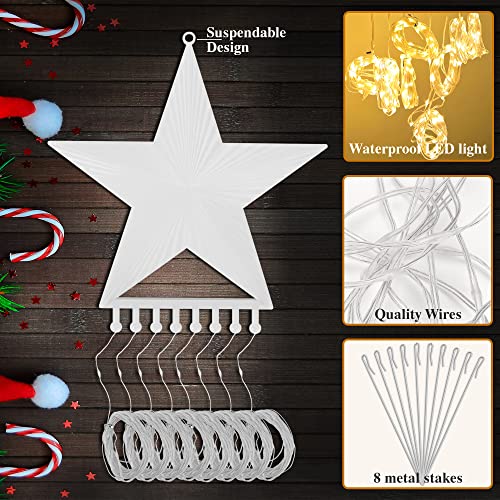 Ghope 298 LED 11.5ft Christmas Decorations Waterfall Lights,8 Modes Timer IP44 Waterproof Christmas Light,Tree Lights with Star Topper,Hanging Fairy Twinkle Lights for Holiday, Party, Wedding