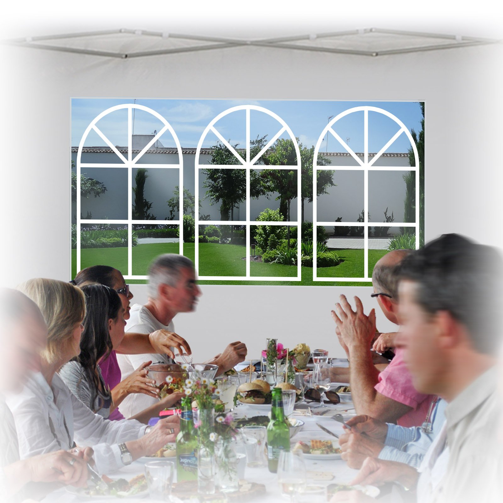 BenefitUSA Sidewalls 10'X6.4' Size for Tent Outdoor Pop Up Canopy Gazebo Marquee with Zipper&Window