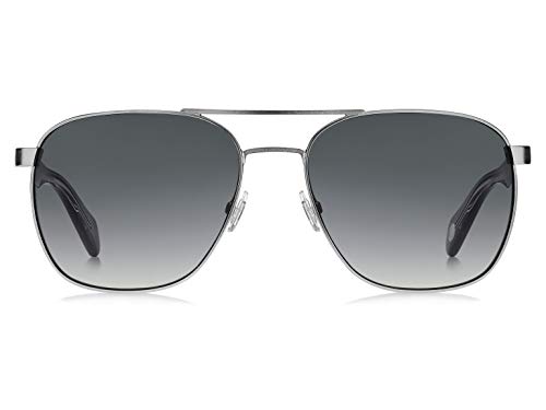 Fossil Men's FOS 2081/S Pilot Sunglasses, Matte Ruthenium, 57mm, 17mm