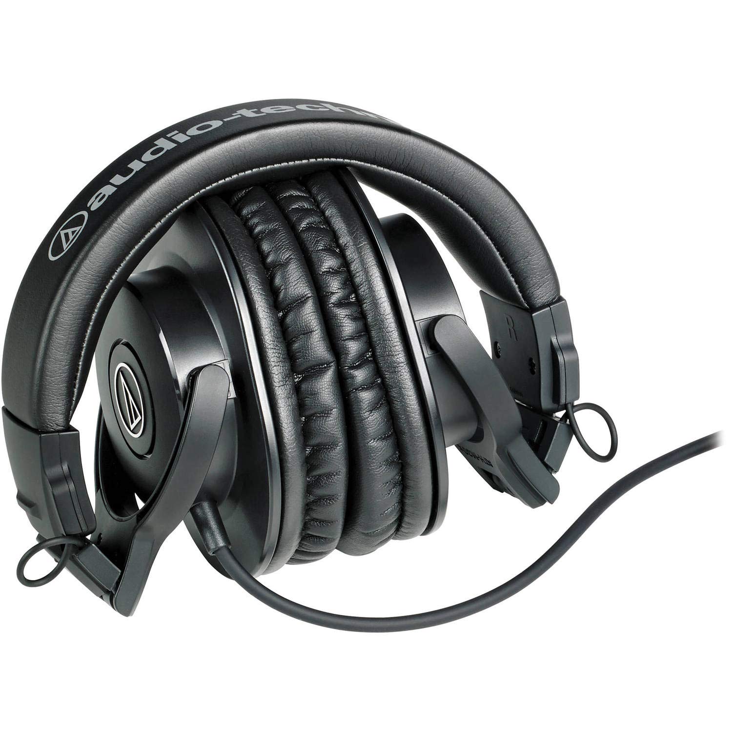 Audio-Technica ATH-M30x Closed-Back Monitor Headphones (Black) + Headphone Case + 1/4 inch TRS Extension Cable + Cloth β Deluxe Headphone Bundle
