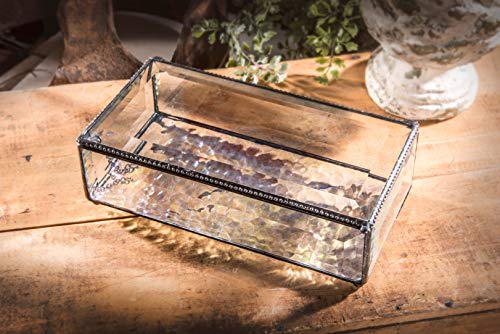 J Devlin Box 830 Large Clear Beveled Glass Jewelry Keepsake Box Home Decor Display