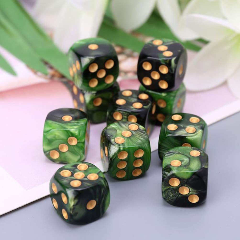 Toyvian 6- Sided Dice Set 25pcs 16mm Standard Rounded Translucent Black