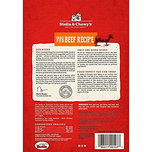Stella & Chewy's Freeze-Dried Raw Carnivore Crunch Grass-Fed Beef Recipe Dog Treats β 3.25 oz. Bag