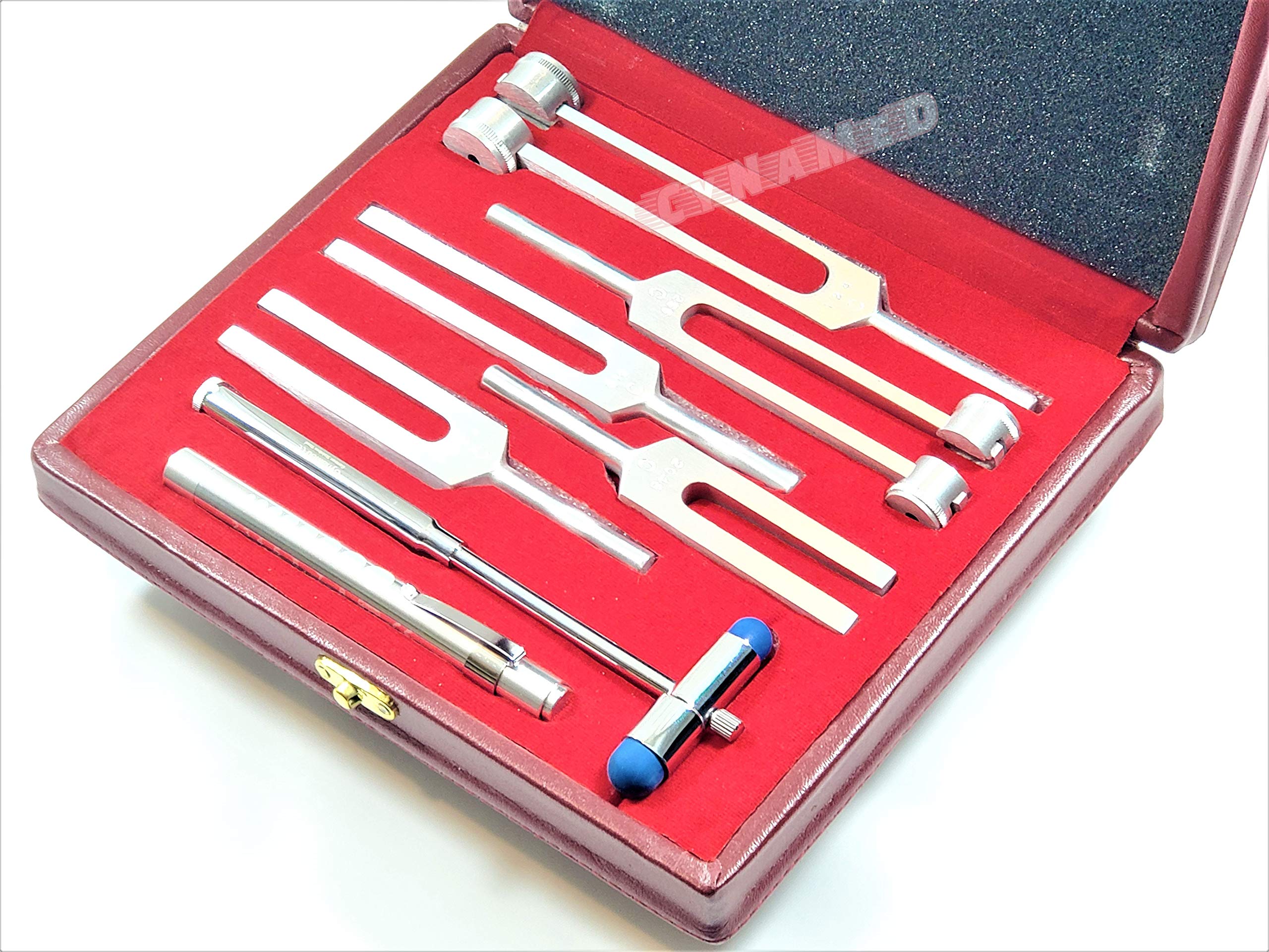 Set of 6 EA Tuning Forks Set Medical Surgical Chiropractic Physical Diagnostic Instruments Tuning Fork + Free Reusable Penlight
