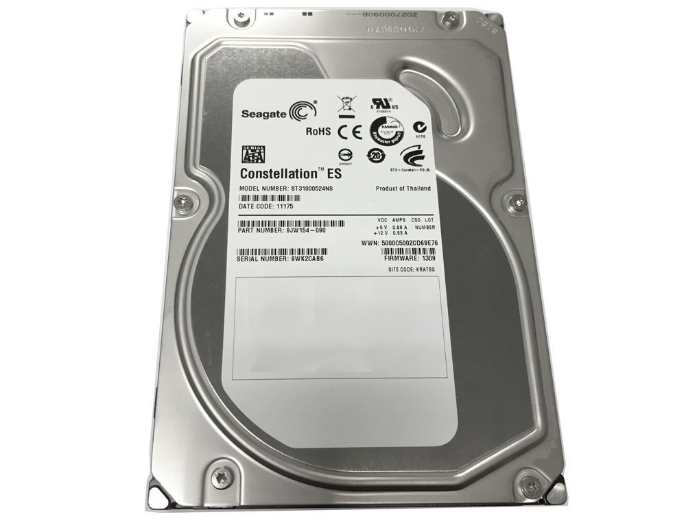 Seagate ST31000524NS 1TB 7200RPM SATA II 3GB/s 64 MB Cache 3.5in Enterprise Hard Drive (PC, RAID, NAS, CCTV DVR) [Renewed] -w/1 Year Warrany