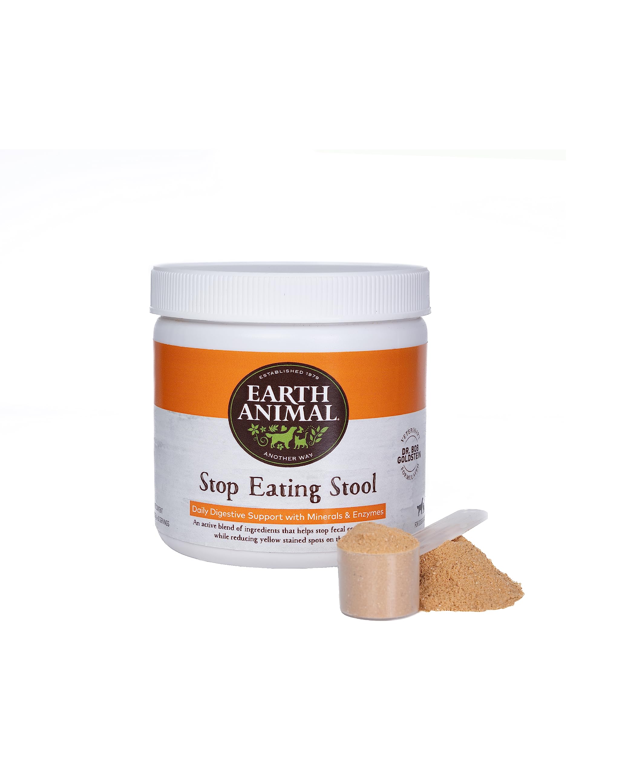 Earth Animal Stop Eating Stool Nutritional Supplement for Dogs & Cats, 8 oz. Container