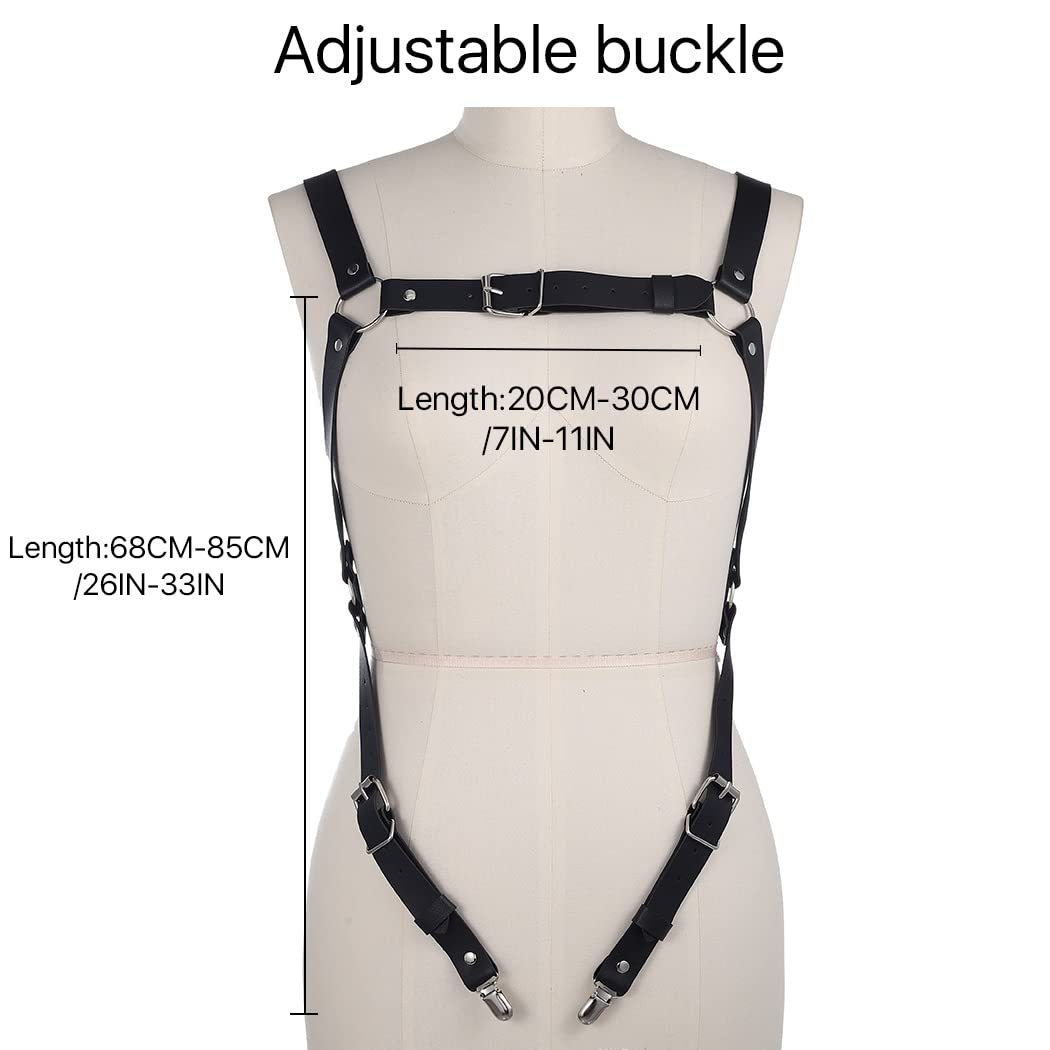 BODIY Men Leather Suspenders Shoulder Belt Strap Tuxedo Wedding Suspender for Groom Groomsmen Fashion Body Harness Accessory