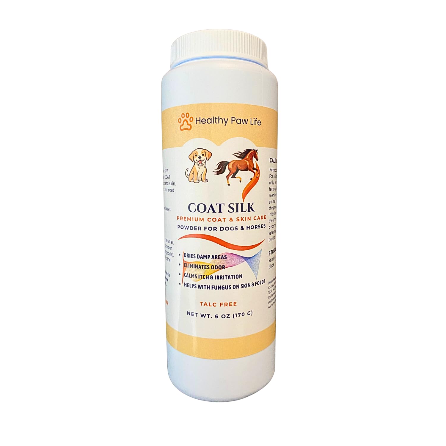 Coat Silk - Canine and Equine Dry Powder | Alleviate Odors and Itchiness | Relieves Rain Rot and Sweet Itch | Holistic Remedy and Soothing Formula | for Dogs and Horses