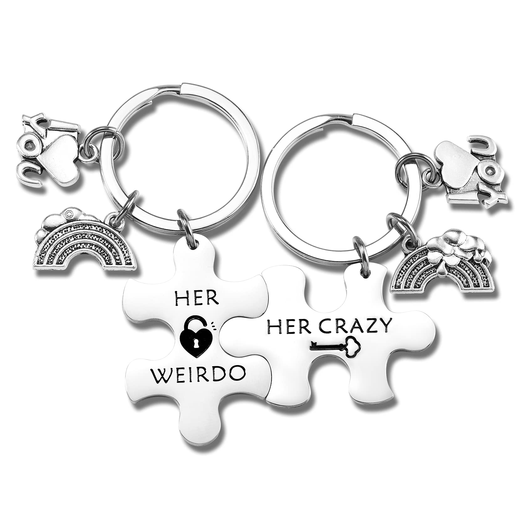 ARHTF Lesbian Couple Keychain LGBT Gift Her Weirdo Her Crazy Lesbian Declaration of Confidence Keychain Lesbian Gift