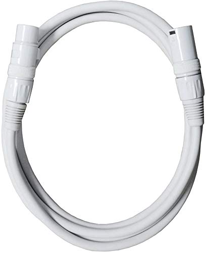 Audio2000'S E80106P2 Two-Pack 6-Feet XLR Female to XLR Male White-Color Balanced Audio/Recording/Microphone Cables