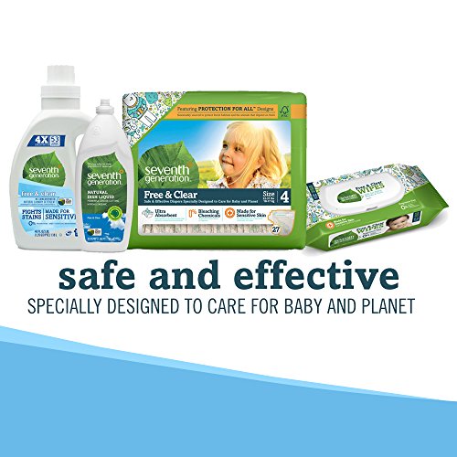 Seventh Generation Thick & Strong Free and Clear Baby Wipes with Flip Top Dispenser, 768 Count