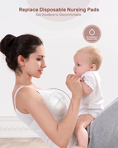 Grownsy Manual Breast Pump, Silicone Milk Collector Shells for Breastmilk, Wearable Breast Milk Catcher for Breastfeeding, Kick-Proof with Sealed Flange, Breastfeeding Essentials for Nursing Newborns