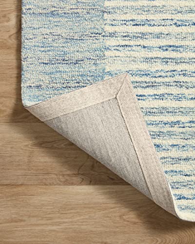 Loloi Chris Loves Julia Chris Collection CHR-01 Ivory/Denim 3'-6'' x 5'-6'', .50" Pile Height, Accent Rug