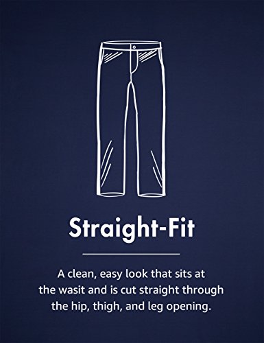 Goodthreads Men's Straight-Fit Wrinkle-Free Comfort Stretch Dress Chino Pant, Black, 34W x 30L
