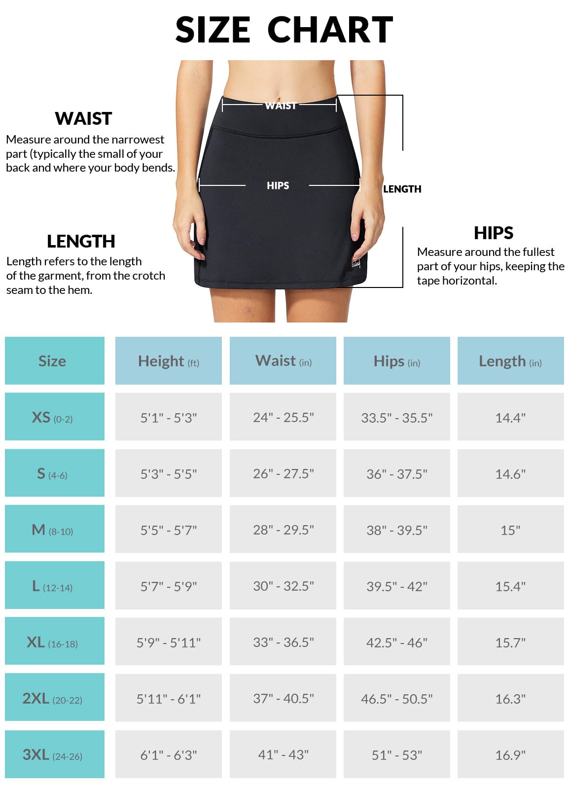BALEAF Women's Golf Skorts Tennis Skirts with Pockets Athletic Running Workout Sports Black Size M