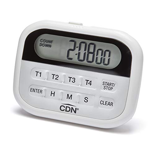 CDN 4-Event Clock Digital Timer, White