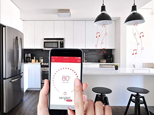 Sengled Pulse LED Smart Bulb with JBL Bluetooth Speaker, Requires Pulse Starter Kit, App Controlled Up to 8 BR30 LED Light Bulbs, E26 Base, Compatible with Amazon Alexa, Candy Apple Red