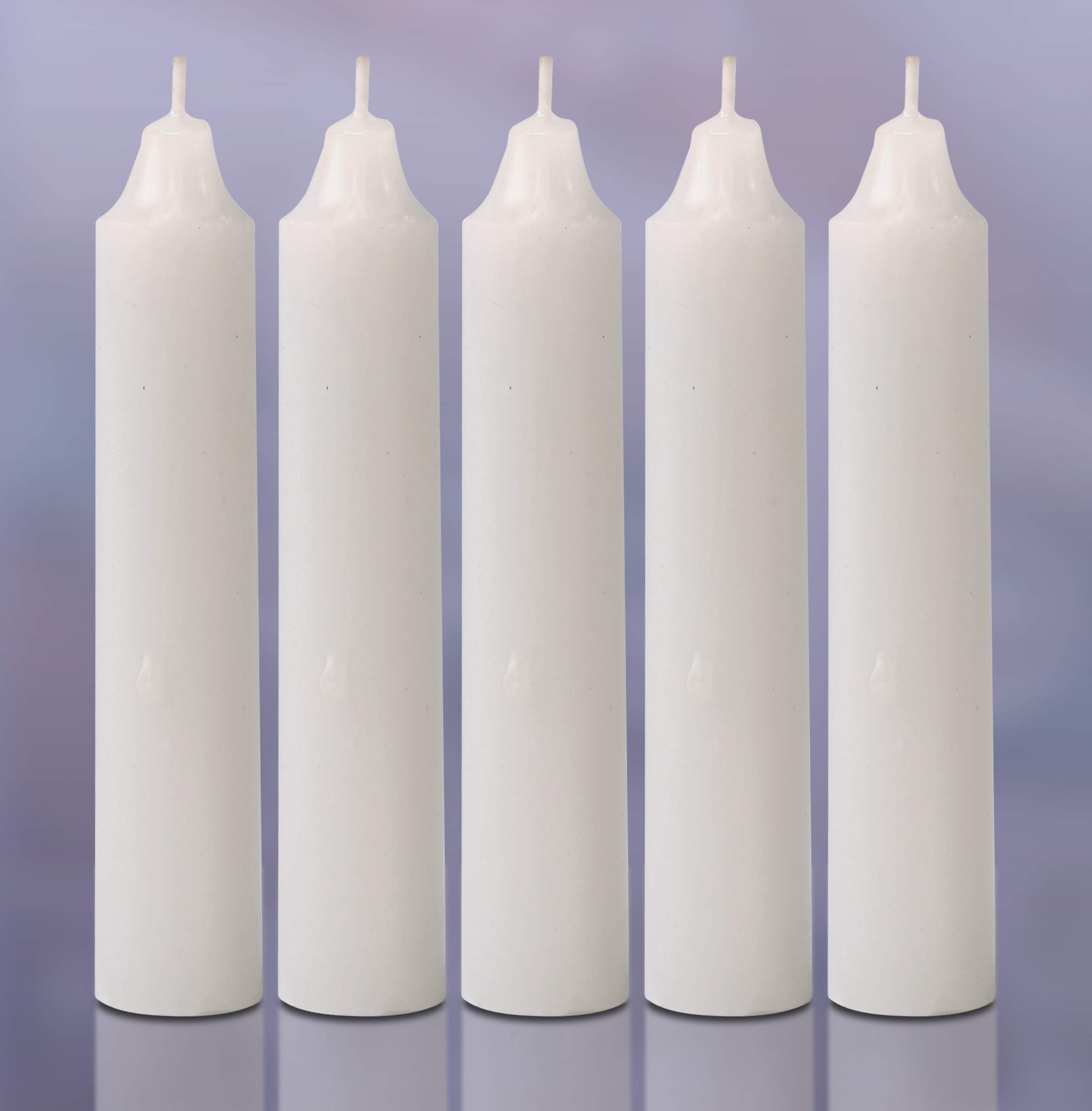 Emergency Candles - 24 Pack White Short Taper Candles - Unscented - Emergency Candles for Home and Emergency Kit