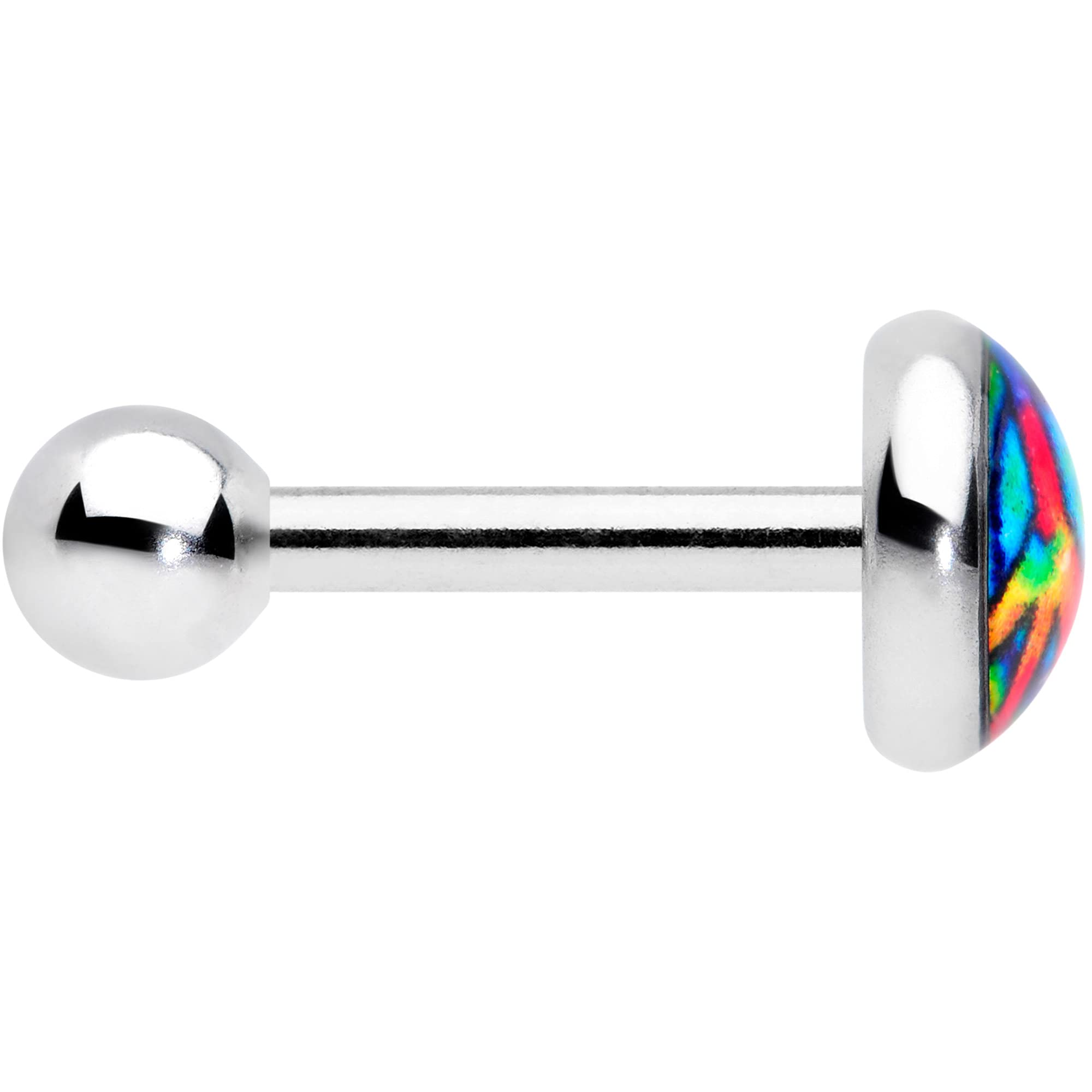 Body Candy 16G Womens 6mm Stainless Steel Tie Dye Peace Sign Cartilage Earring Helix Tragus Jewelry 1/4"