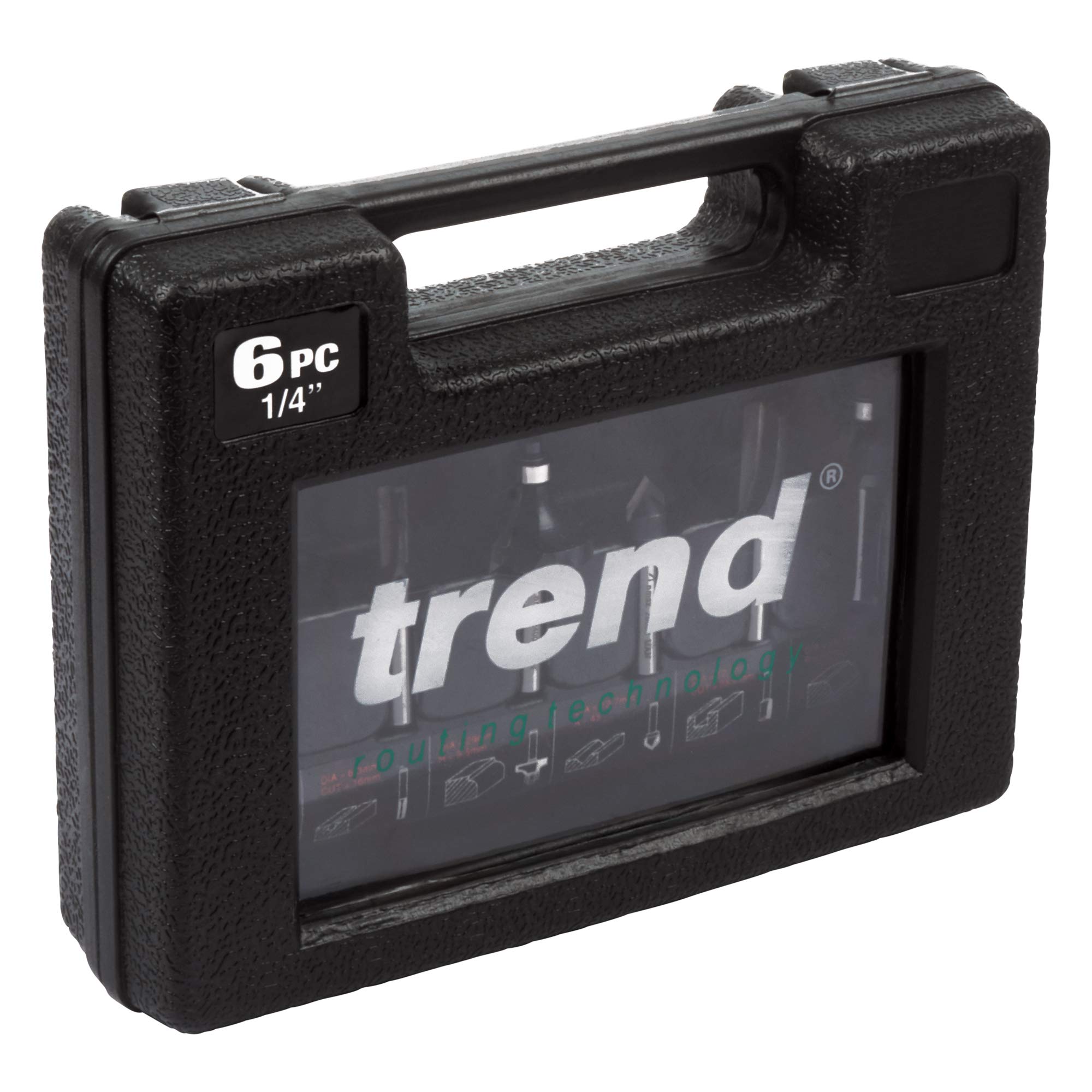 Trend 6 Piece Router Bit Starter Set, 1/4 Inch Shank, Tungsten Carbide Tipped, Storage Case Included, SET/SS11X1/4TC