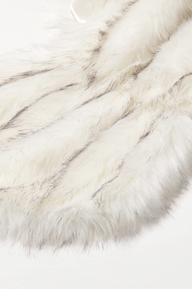 BABEYOND Womens Faux Fur Collar Shawl Faux Fur Scarf Wrap Evening Cape for Winter Coat