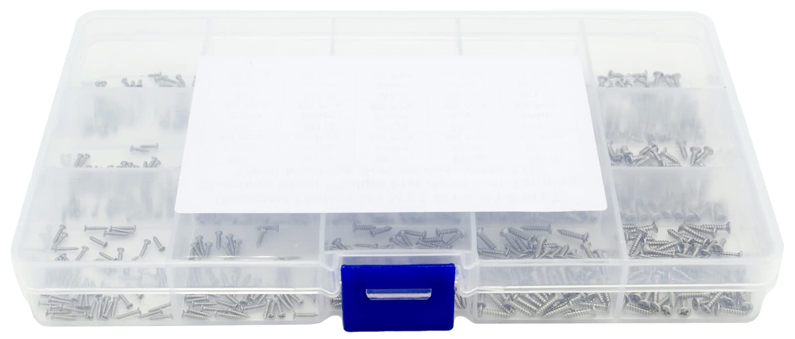 Guard4U 750Pcs 15-Size Metric M1 M1.2 M1.4 M1.6 M1.7 304-Stainless Steel Phillips Countersunk/Flat Head Self-Tapping Small Machine Screws Assortment Kit