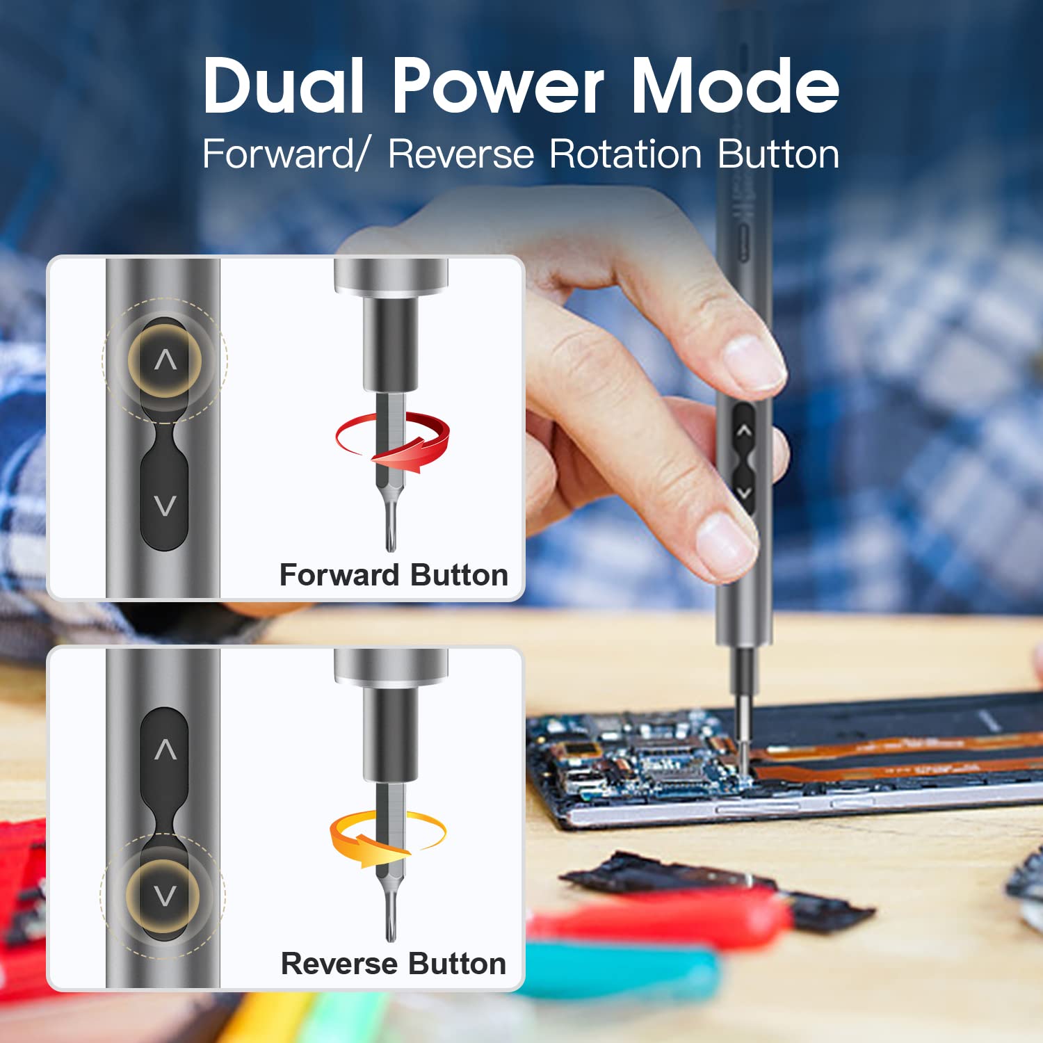 Mini Electric Screwdriver Set, SOONAN 120 in 1 Small Portable Cordless Power Screwdriver Set with 100 Precision Bits & LED Light & 20-bit Tool Set Handy Repair Tool for Phone Watch Camera Laptop