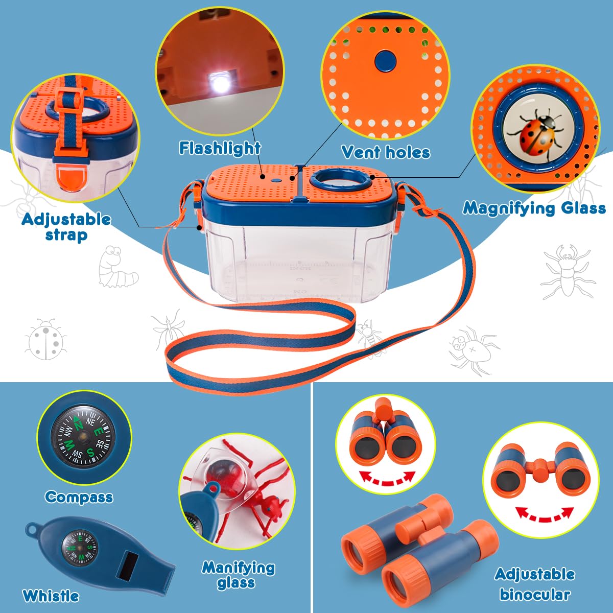Meland Kids Camping Set with Tent - Camping Gear Toy with Pretend Play Outdoor Toy for Toddlers Birthday Gift