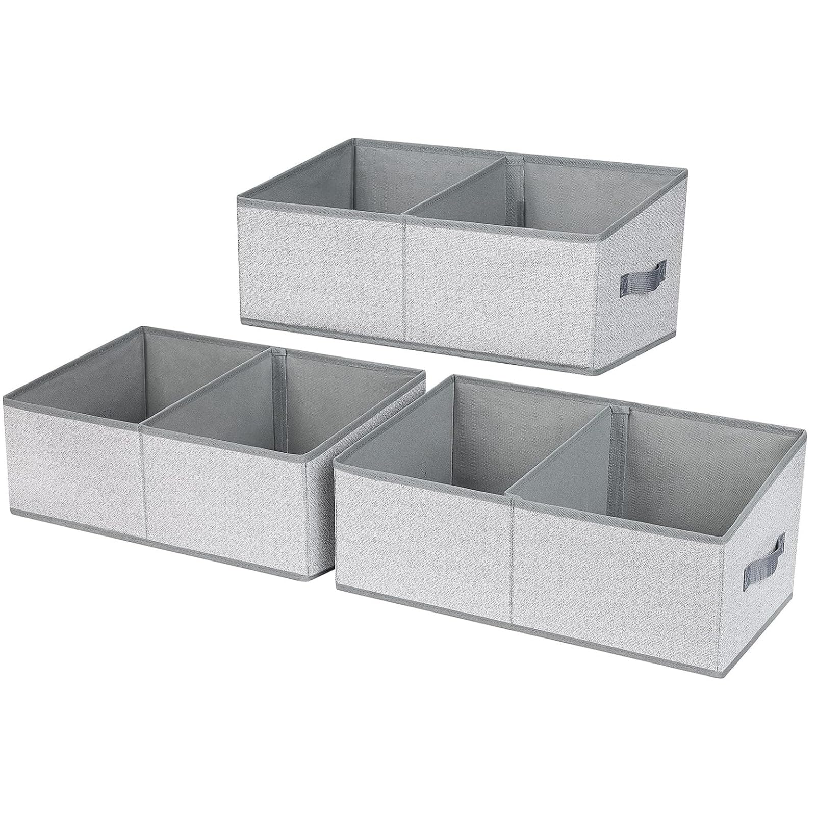 DIMJ Trapezoid Storage Bins, 3 Packs Large Closet Baskets, Foldable Fabric Baskets for Clothes, Baby Toiletry, Toys, DVDs, Books