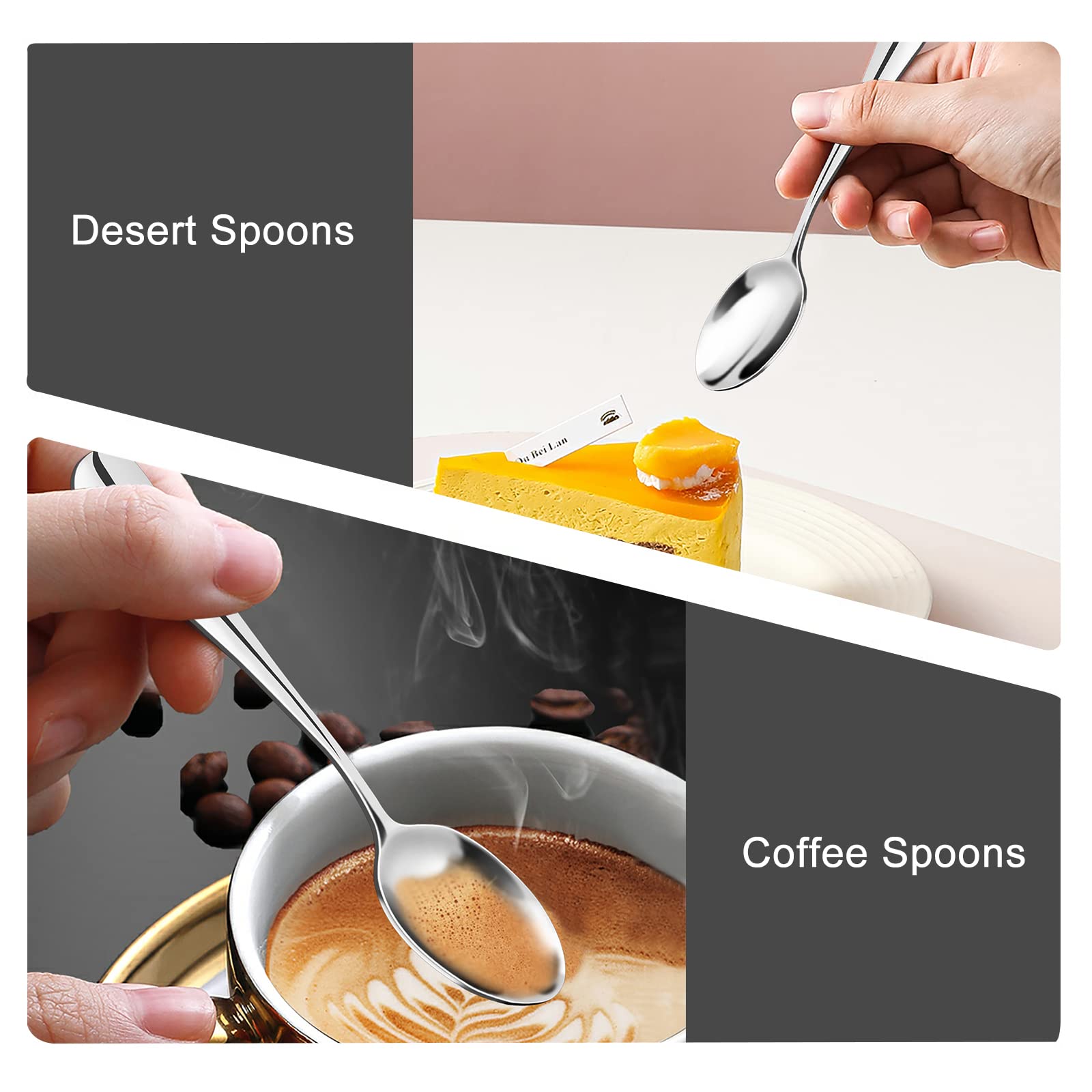 SONGZIMING Demitasse Espresso Spoons, Mini Coffee Spoon, 18/10 Stainless Steel Small Spoons for Dessert, Tea,Set of 6