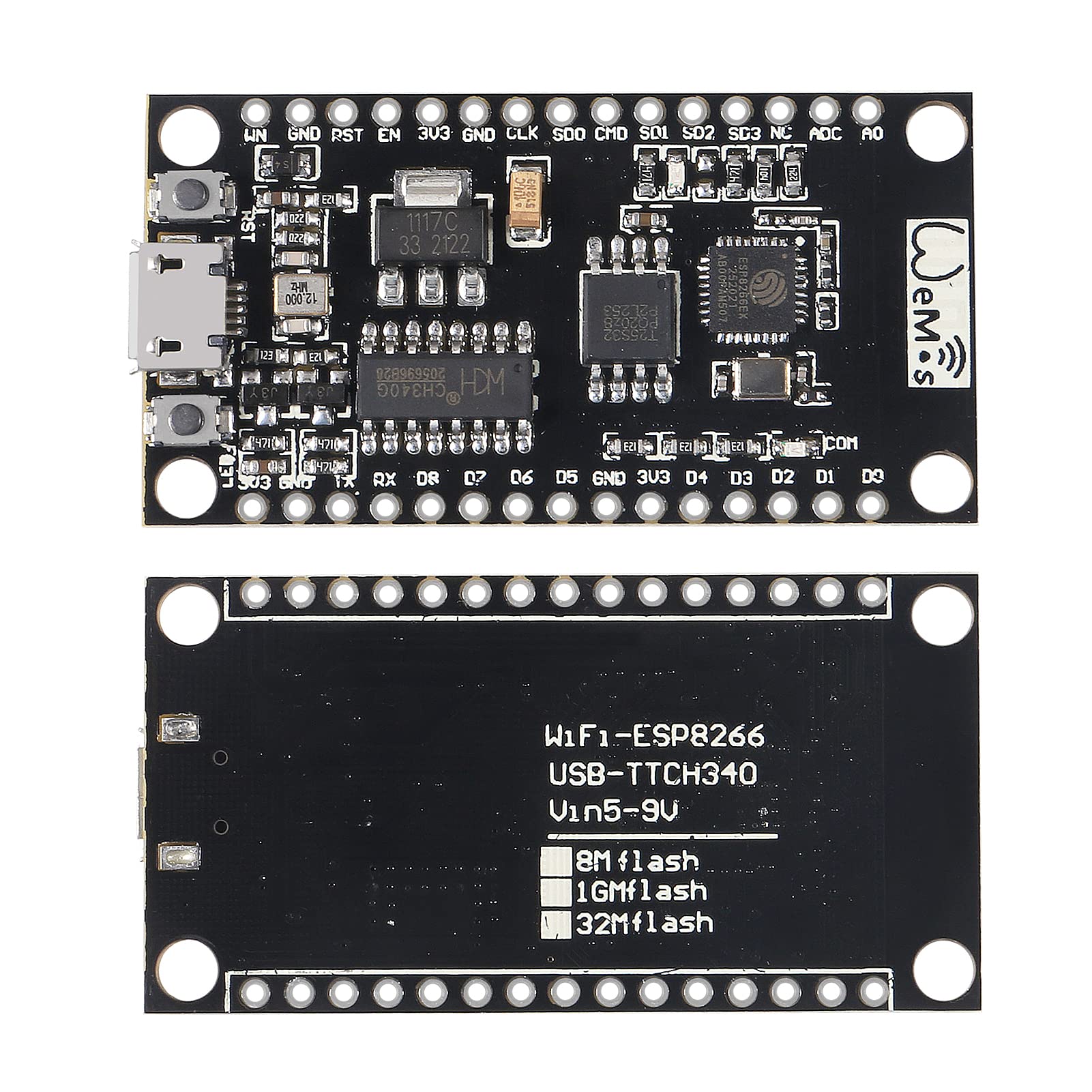 DORHEA 3Pcs NodeMCU V3 Lua WiFi Module Integration of ESP8266 + Extra Memory 32M Flash, USB Serial Port Converter CH340G Compatible for NodeMCU Board