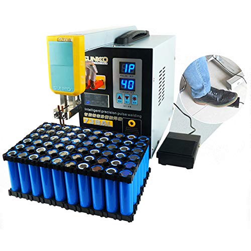 CNCEST Spot Welder, Spot Welder Machine with 738AL Telescopic Arms, Handheld Hot-air 18650 Pulse Welding Machine, 110V 3.6KW