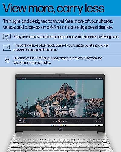 HP 2023 Newest 15.6" Laptop Computer, AMD Ryzen 7 5700U(Beats i7-1265U), 16GB RAM, 512GB SSD, HD Micro-Edge Display, 10H Battery Life, Full-Size KB, WiFi 6, Windows 11 Home, Bundle with JAWFOAL
