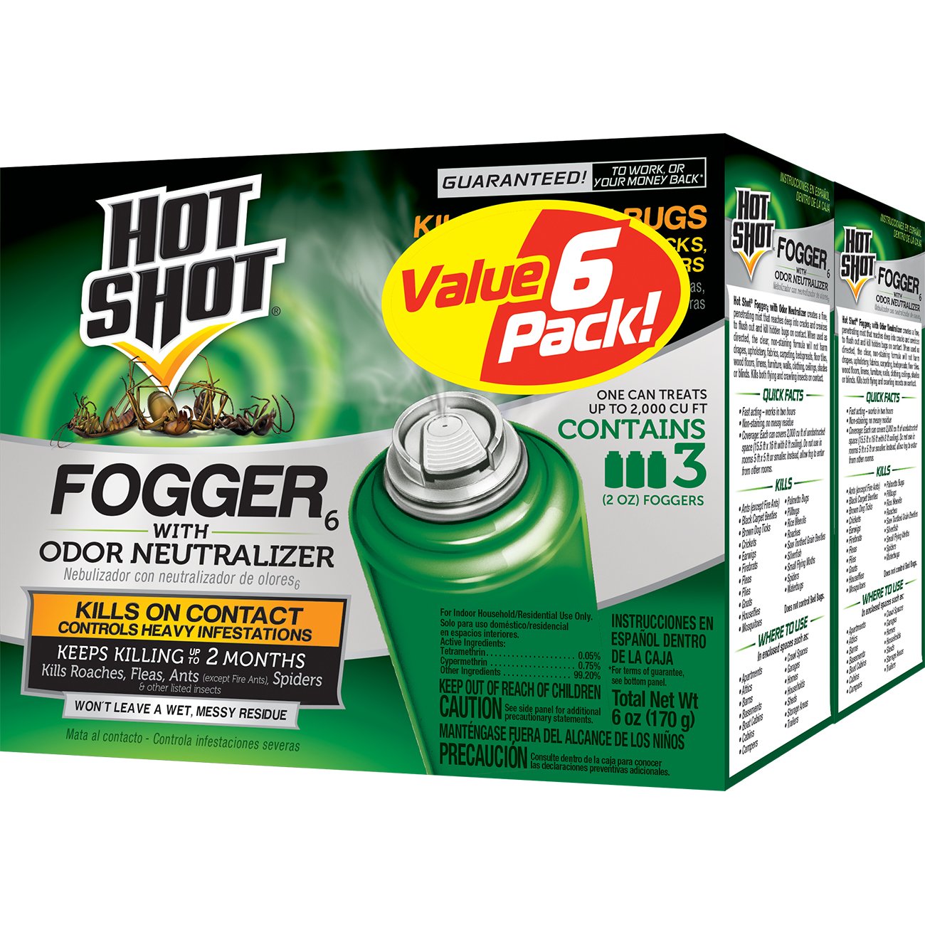 BASF 805571 Termidor Foam Termiticide/Insecticide for Insects & Hot Shot Fogger with Odor Neutralizer, Kills Roaches, Ants, Spiders & Fleas, Controls Heavy Infestations, 3 Count, 2 Ounce Pack of 2