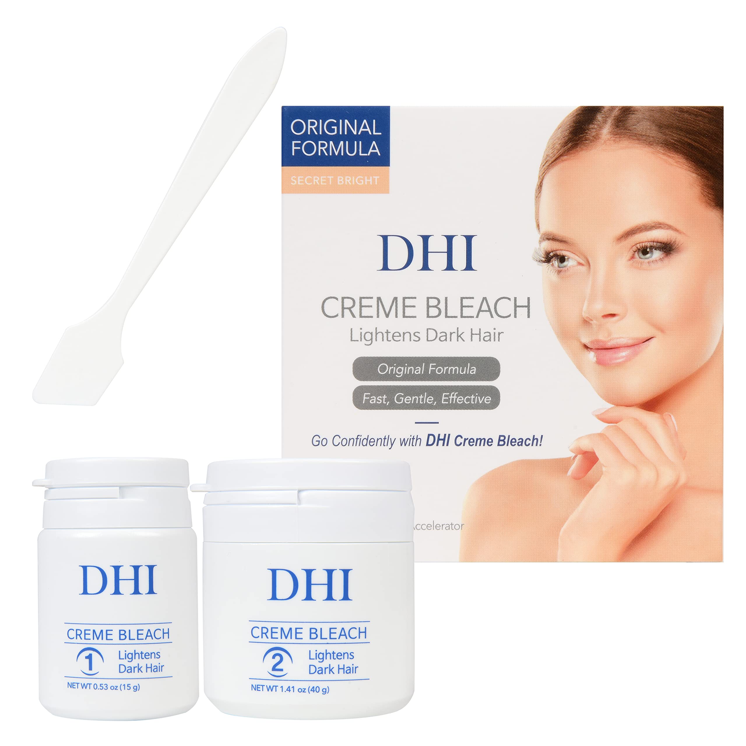 DHI Creme Bleach Mild Original Sensitive Formula Lightens Dark Hair Face & Body 1.9 OZ