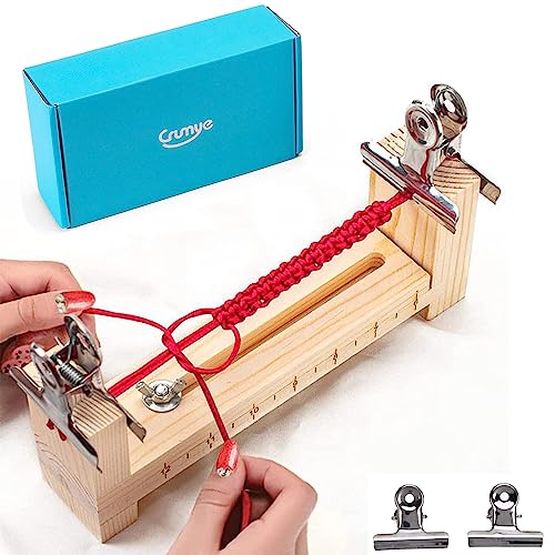 Crumye Wood Bracelet Jig,Clear Scale Bracelet Maker with 2 Clamp,DIY Wristband Rope Knot Braided Fixing Tools